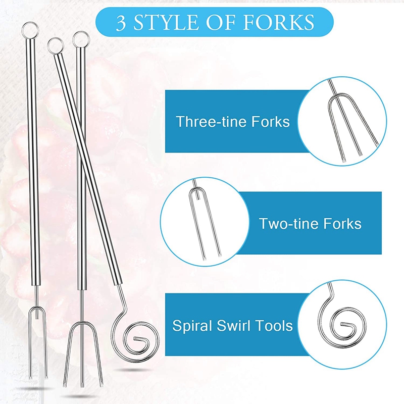 6 Pcs Chocolate Dipping Fork Set 8.3 Inch Stainless Steel Fondue Forks ...