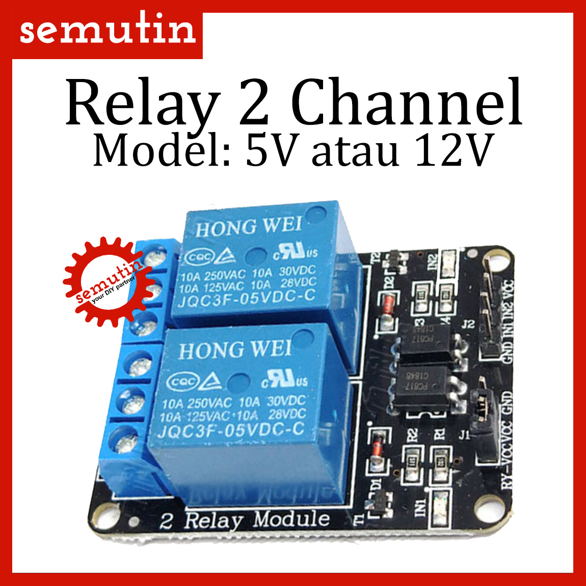 Relay 2 Channel 5V 12V / Module Arduino Optocupler Modul Expansion ...