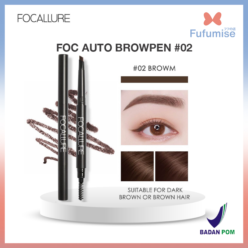 FOCALLURE Auto Brows Pen FA18 | Waterproof Long-Lasting Eyebrow Pencil - 3 Colours Pensil alis ...