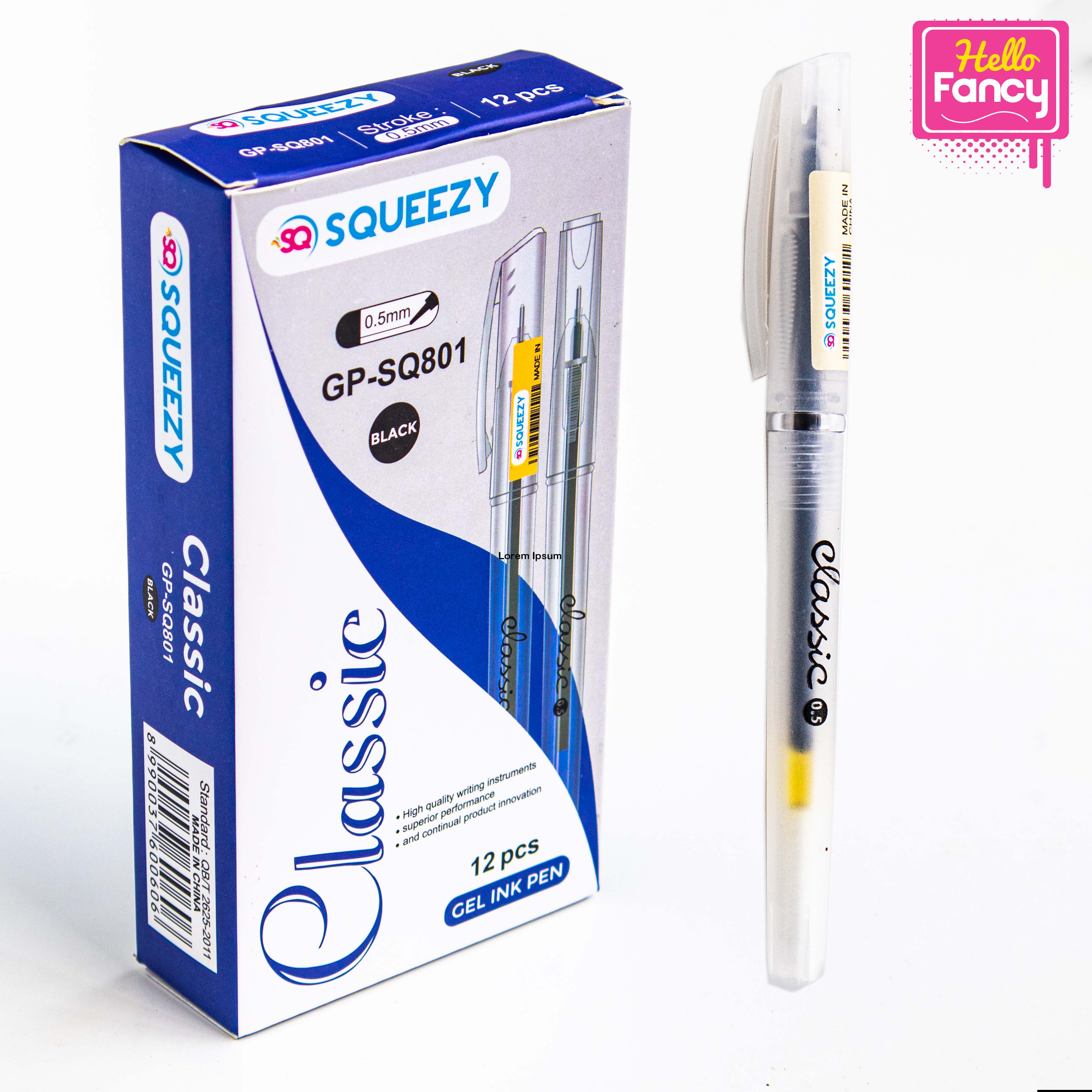 Pulpen SQUEEZY Gel Pen 0.5 mm isi 12 / Pena Gel / GP-SQ801 | Lazada ...