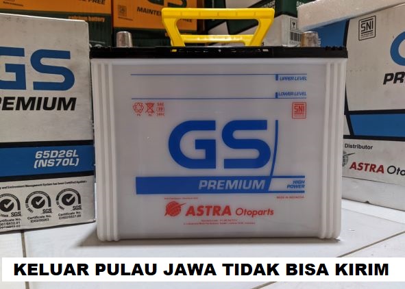 AKI MOBIL BASAH AKI PREMIUM AKI ORIGINAL GS ASTRA TYPE NS70L 12 V0LTS ...