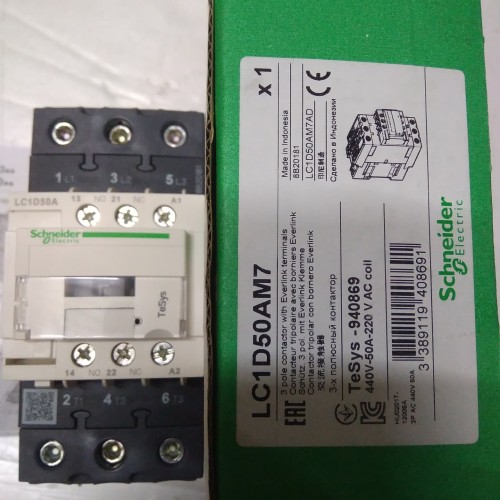 Schneider Kontaktor / Contactor TeSys D LC1D50 220V / LC1D50AM7 ...