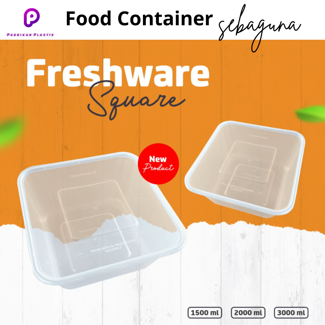 Thinwall Square 3000ml Kotak Makan Plastik Plastic Container Harga