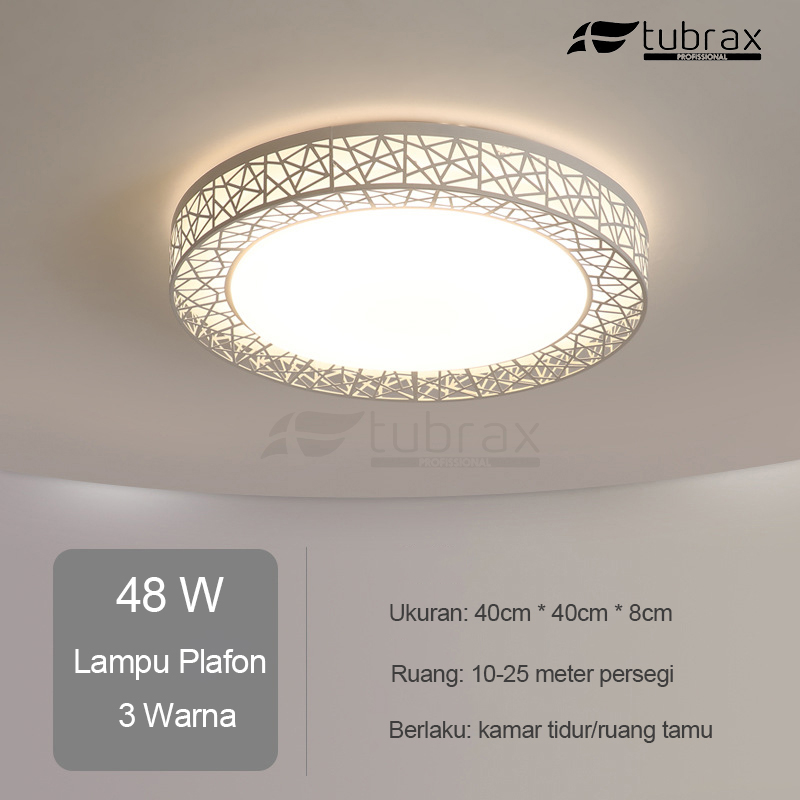 TX-004 LED Lampu Plafon LED 3 Warna Lampu 48W 24W Hias Ruang Tamu Kamar ...