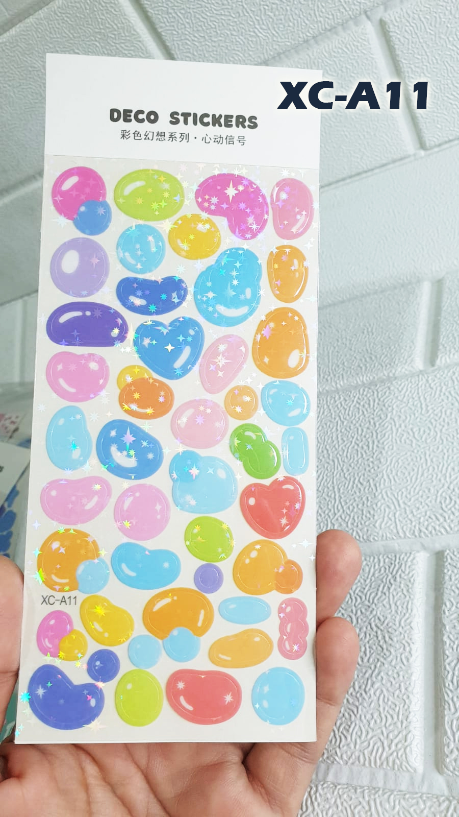 WPSBGS 1 LEMBAR 8X16 CM DECO STICKERS HOLOGRAM AESTHETIC TRANSPARAN ...