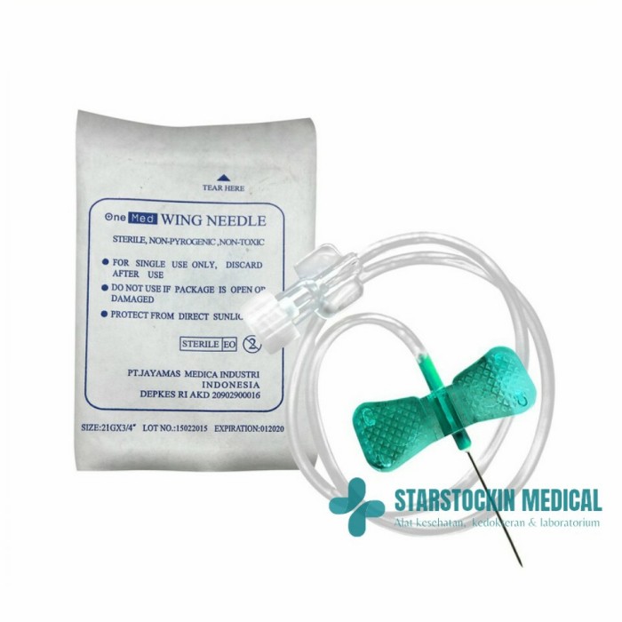 Wing Needle Onemed 21 G Jarum Suntik Jarum Kupu Infus Scalp Vein ...