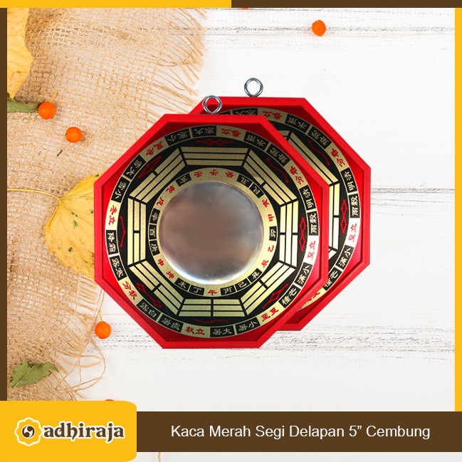Kaca Cermin Cekung Fengshui Pat Kua Pakua /Ba Gua Segi Delapan Red 5 ...