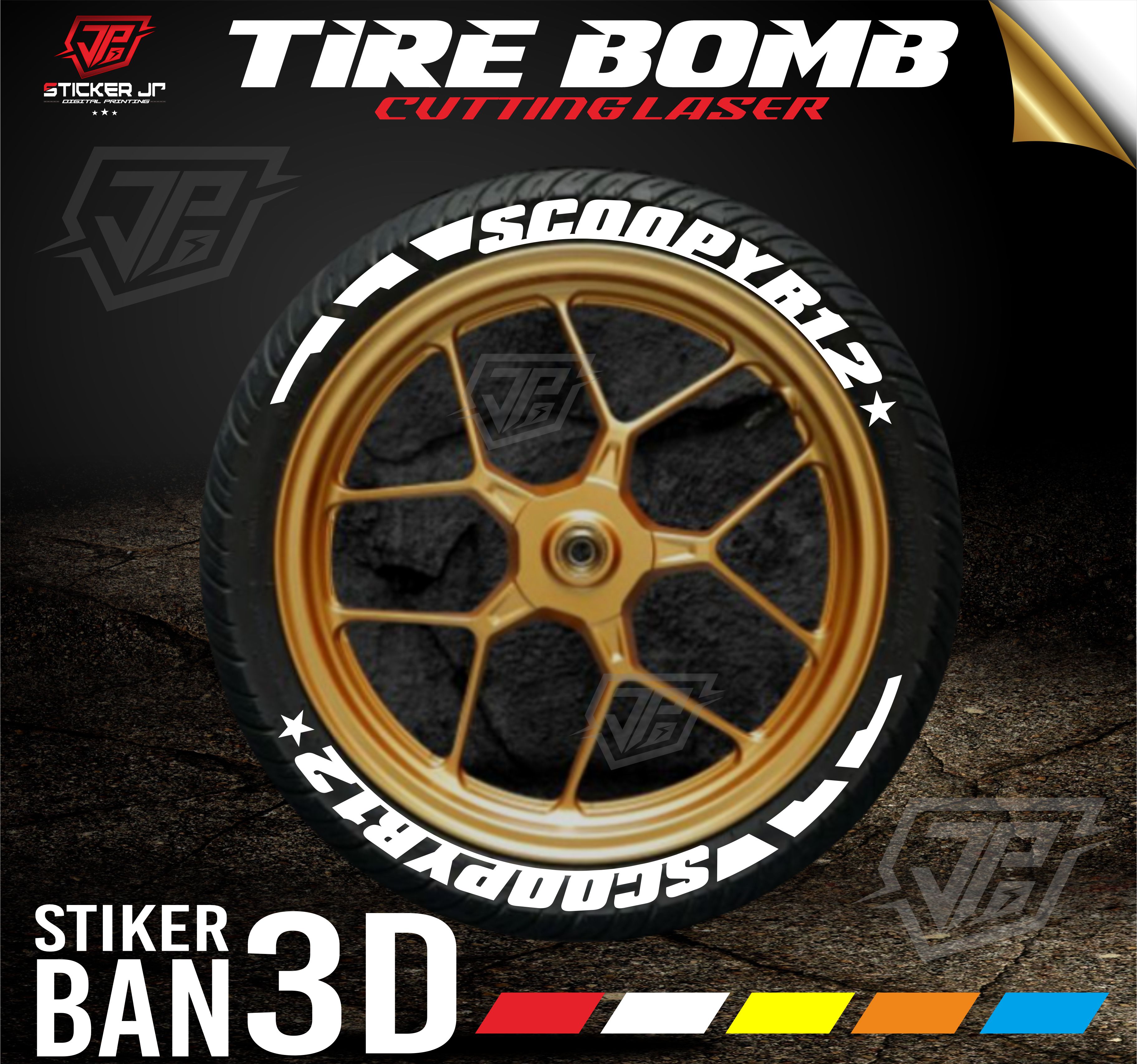 Sticker Ban / Setiker Font Ban / Tire Bomb / 3D stiker ban Scoopy R12 ...