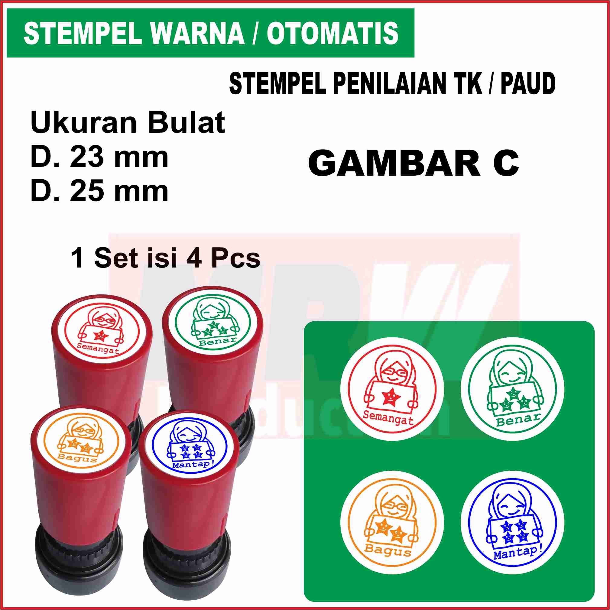 Stempel Flash Warna Penilaian Anak TK / PAUD | Lazada Indonesia