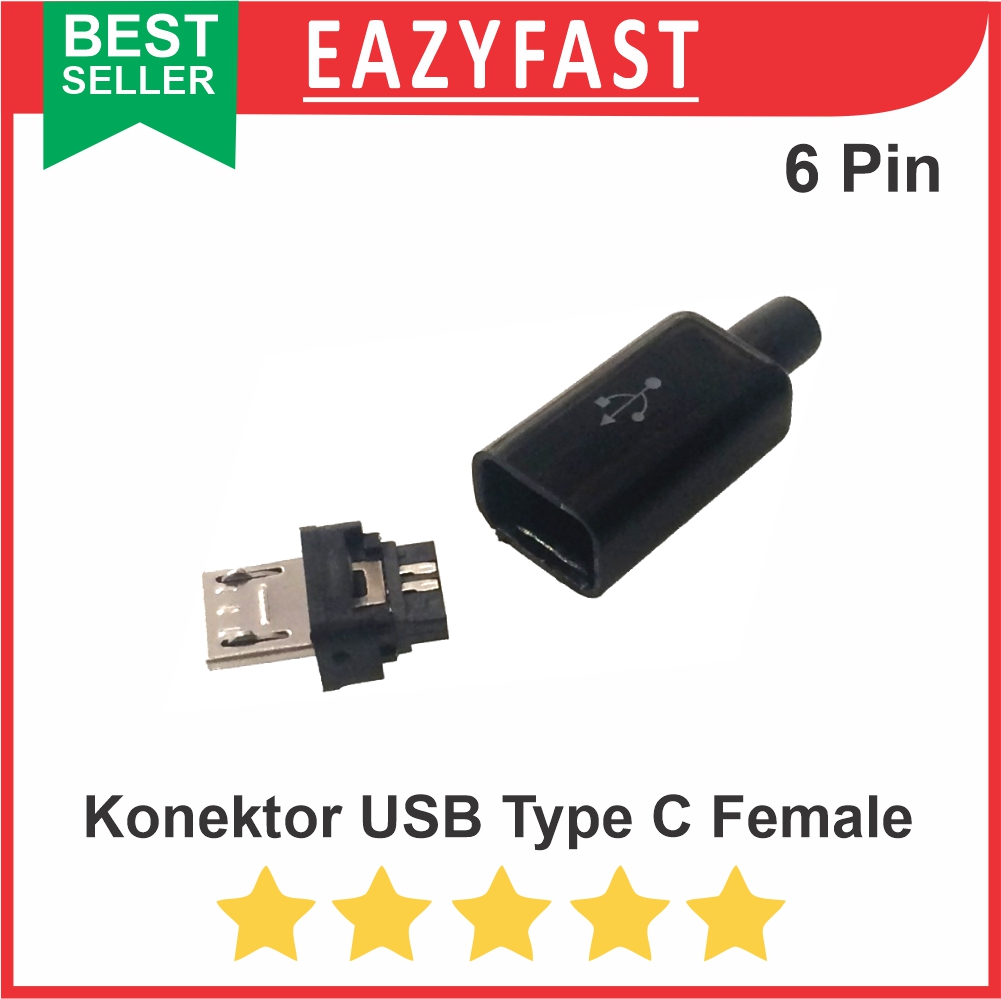 DIY Kepala Micro USB Socket Connector Male Housing Kosong Case Cable ...