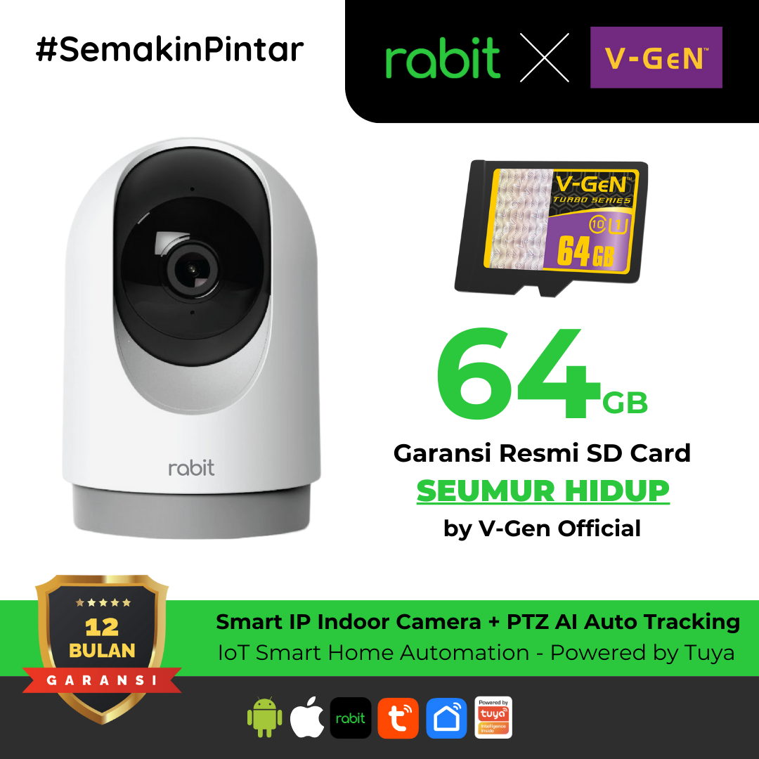 RABIT Smart IP CCTV Camera Indoor 3 MP PTZ - AI Auto Tracking | Lazada Indonesia