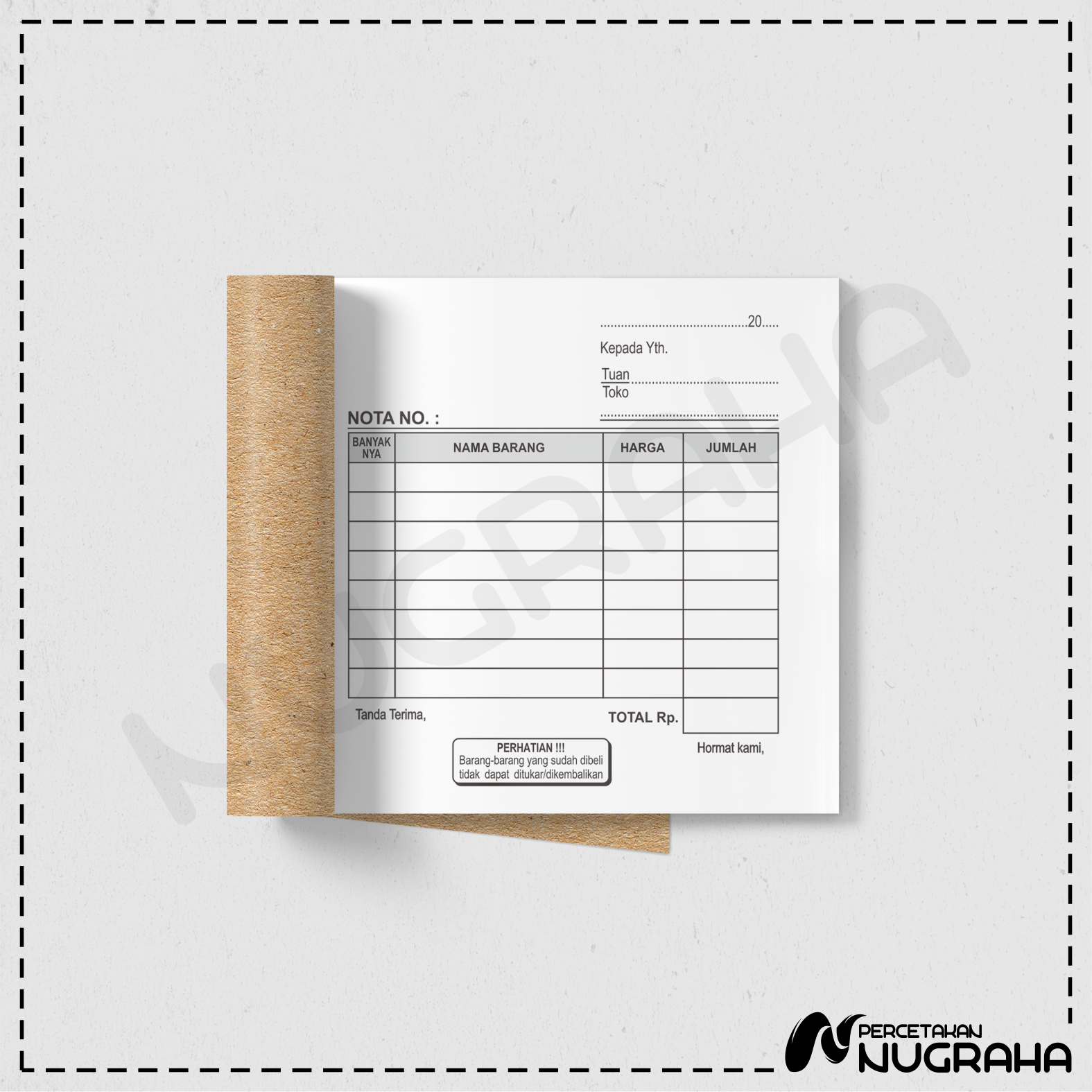 NOTA UKURAN 1/6 FOLIO 1 RANGKAP (PLY) / BUKU NOTA KONTAN | Lazada Indonesia