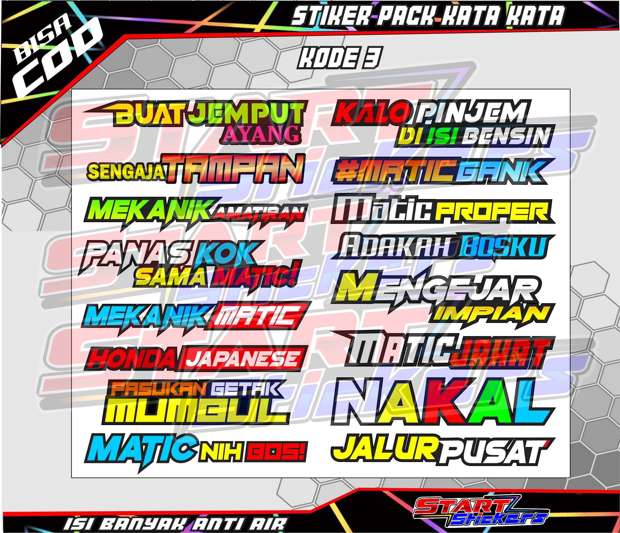 Stiker Pack Kata Kata Racing / Stiker Viral / Stiker Terbaru / Stiker ...