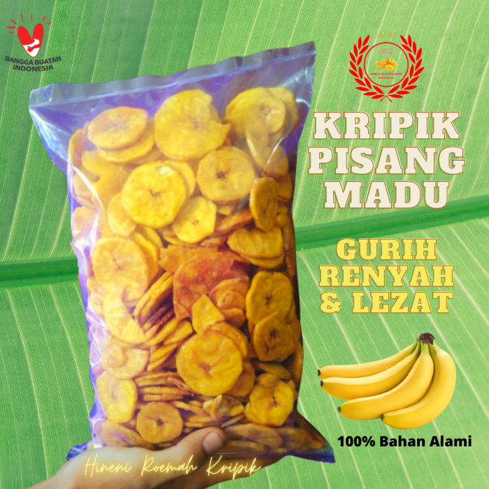 1kg Kripik Pisang Madu Premium Snack Berkualitas Gurih dan Renyah ...