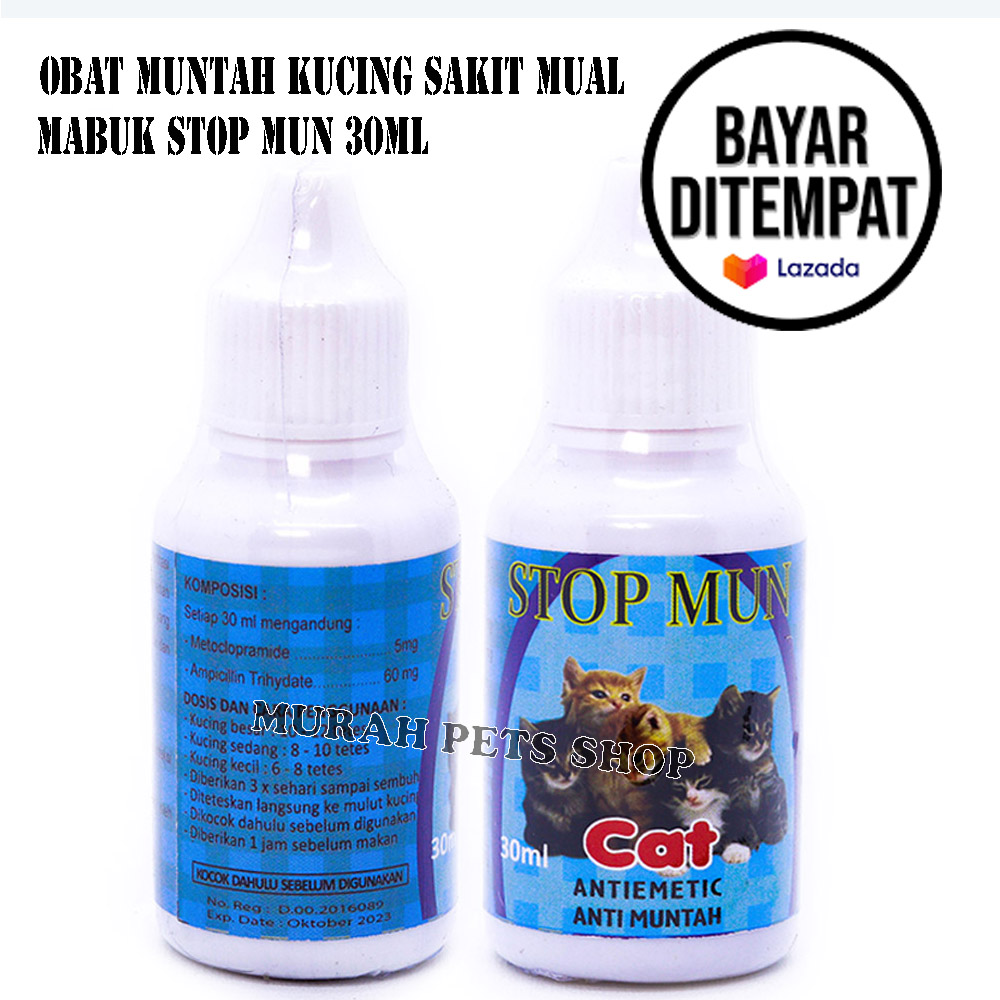 OBAT MUNTAH KUCING SAKIT MUAL MABUK STOP MUN 30ML | Lazada Indonesia
