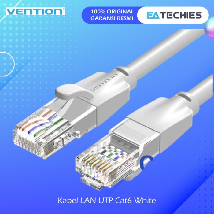 Vention Cat6 2M White Kabel Lan Ethernet Gigabit Rj45 Utp ORIGINAL | Lazada Indonesia