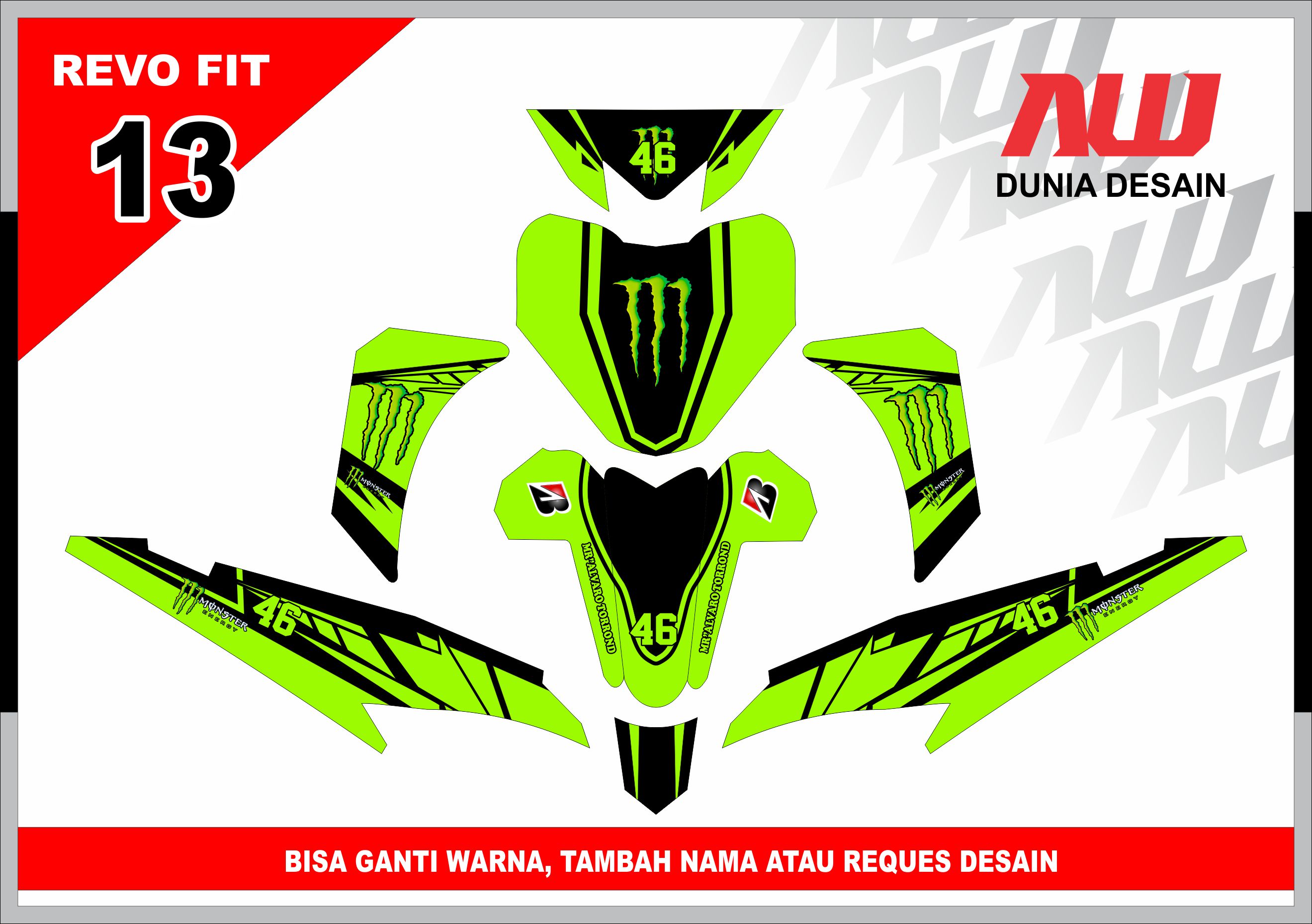 Sticker Decal REVO FIT Desain 13-16.... Decal Keren, Decal Kece, Decal ...