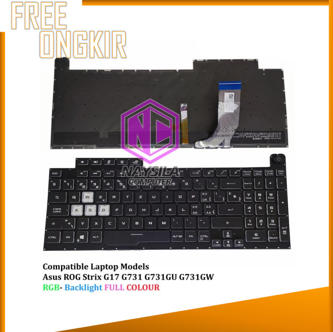 [] Keyboard Asus Rog Strix G17 G731 G731Gu G731Gw Rgb - Backlight ...