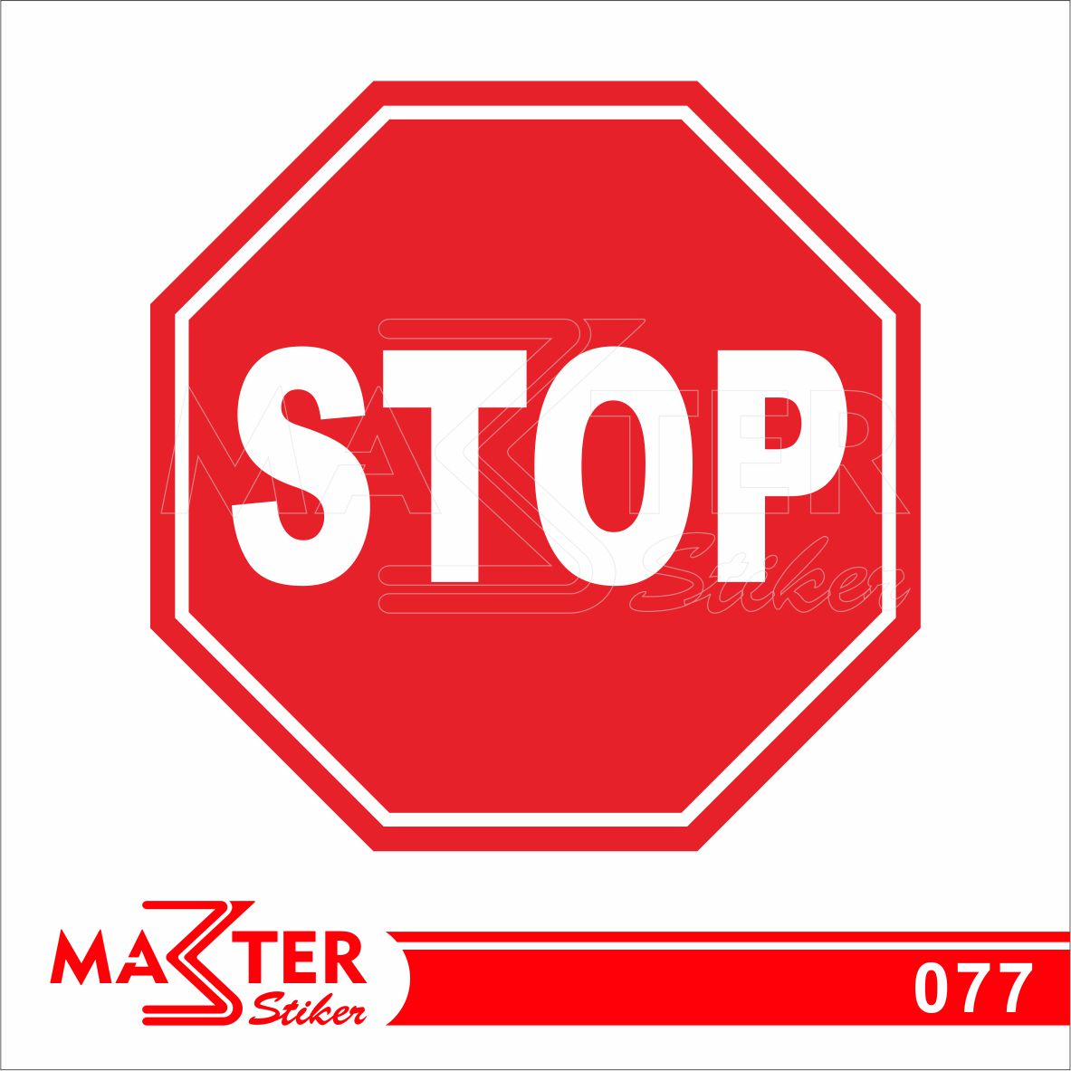 077 - Stiker Stop, Stiker Sign Rambu Stop, Sticker Vinyl, Tahan Air ...