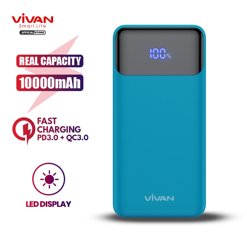 PowerBank VIVAN Power bank 10000mah VPB-X10 20W 3 Output Dual Input ...