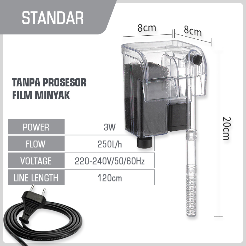 3 in 1 Filter Air Aquarium Gantung 3W 250L/Jam Penyaring Akuarium Aquascape | Lazada Indonesia