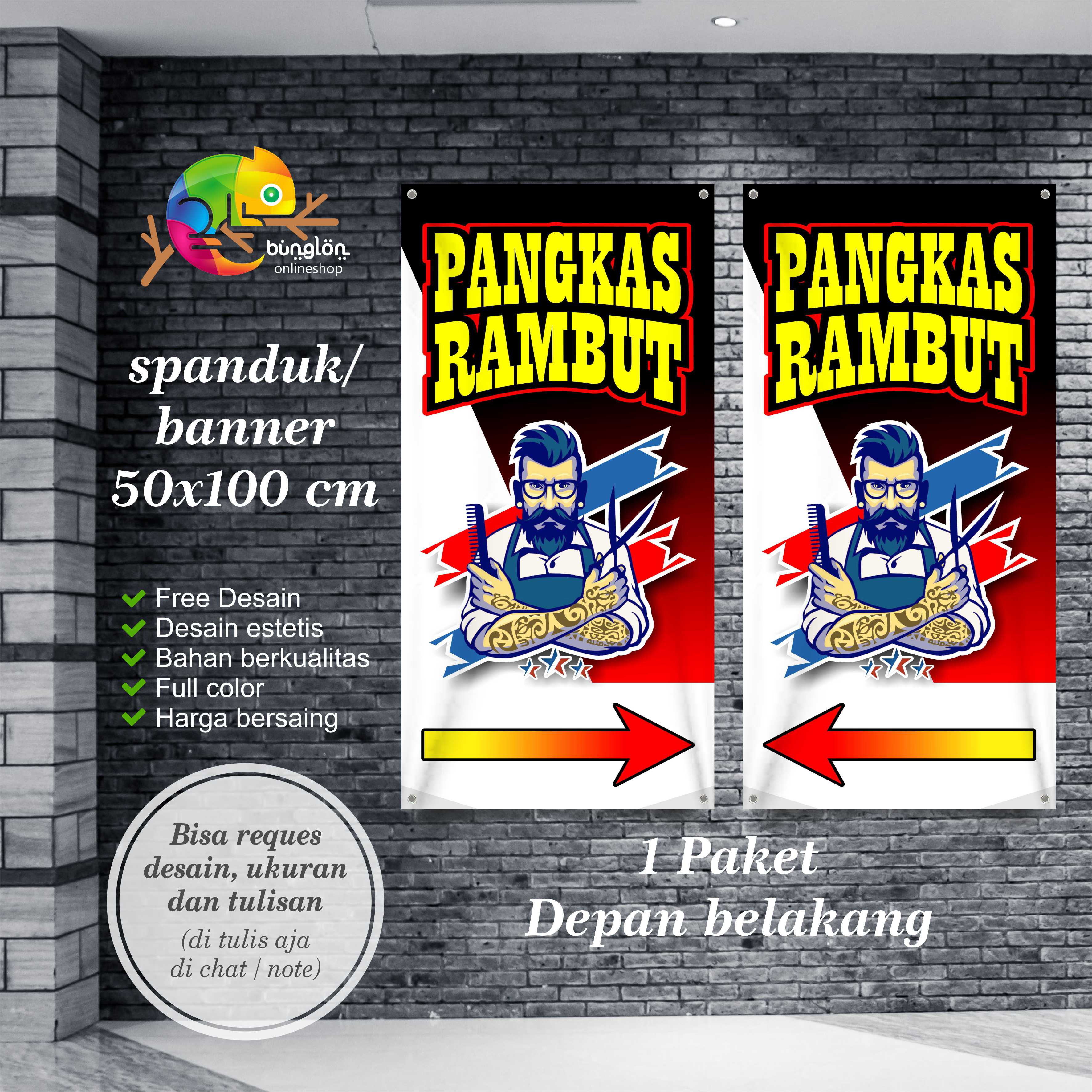 Spanduk Banner Plang Pangkas Rambut Depan Belakang Model B | Lazada ...