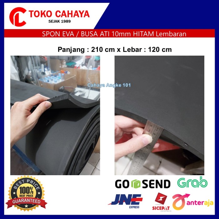 Spon Eva Sponge Busa Ati Spon Karet 10mm Hitam 120 x 210 cm Lembaran ...