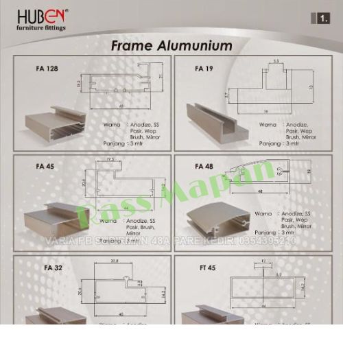 Frame Aluminium Handle Lemari Sliding Huben FA-128 | Lazada Indonesia