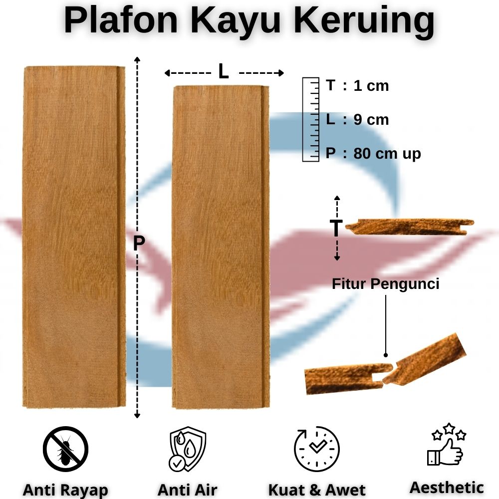 Plafon Kayu Keruing/Lambersering/Dinding Kayu | Lazada Indonesia