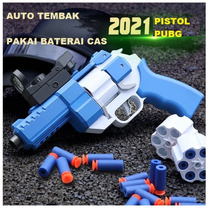 mainan anak pistol peluru busa elektrik revolver 357 | Lazada Indonesia