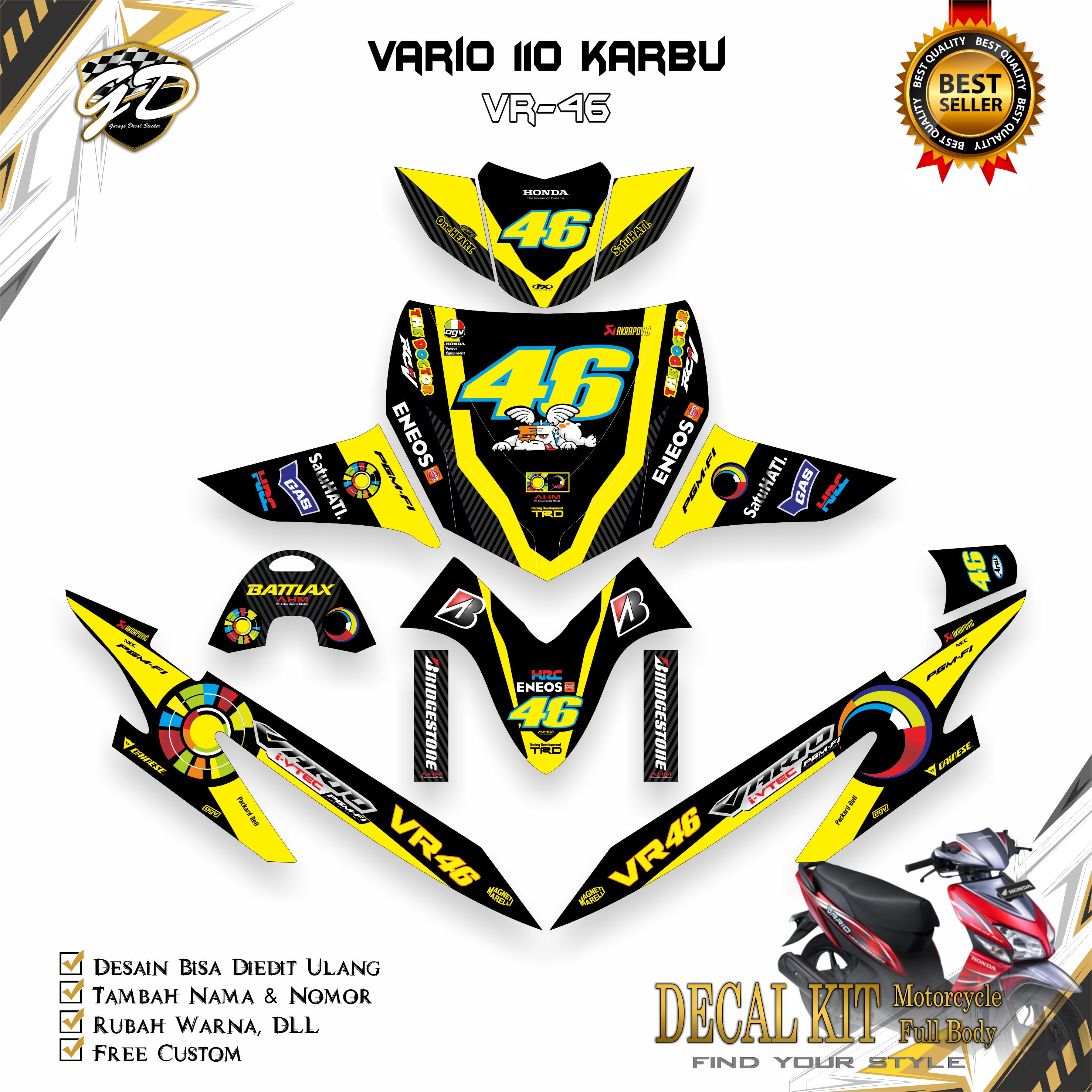 Decal Vario 110 Karbu Full Body Sticker Decal Vario 110 Old Full Body ...