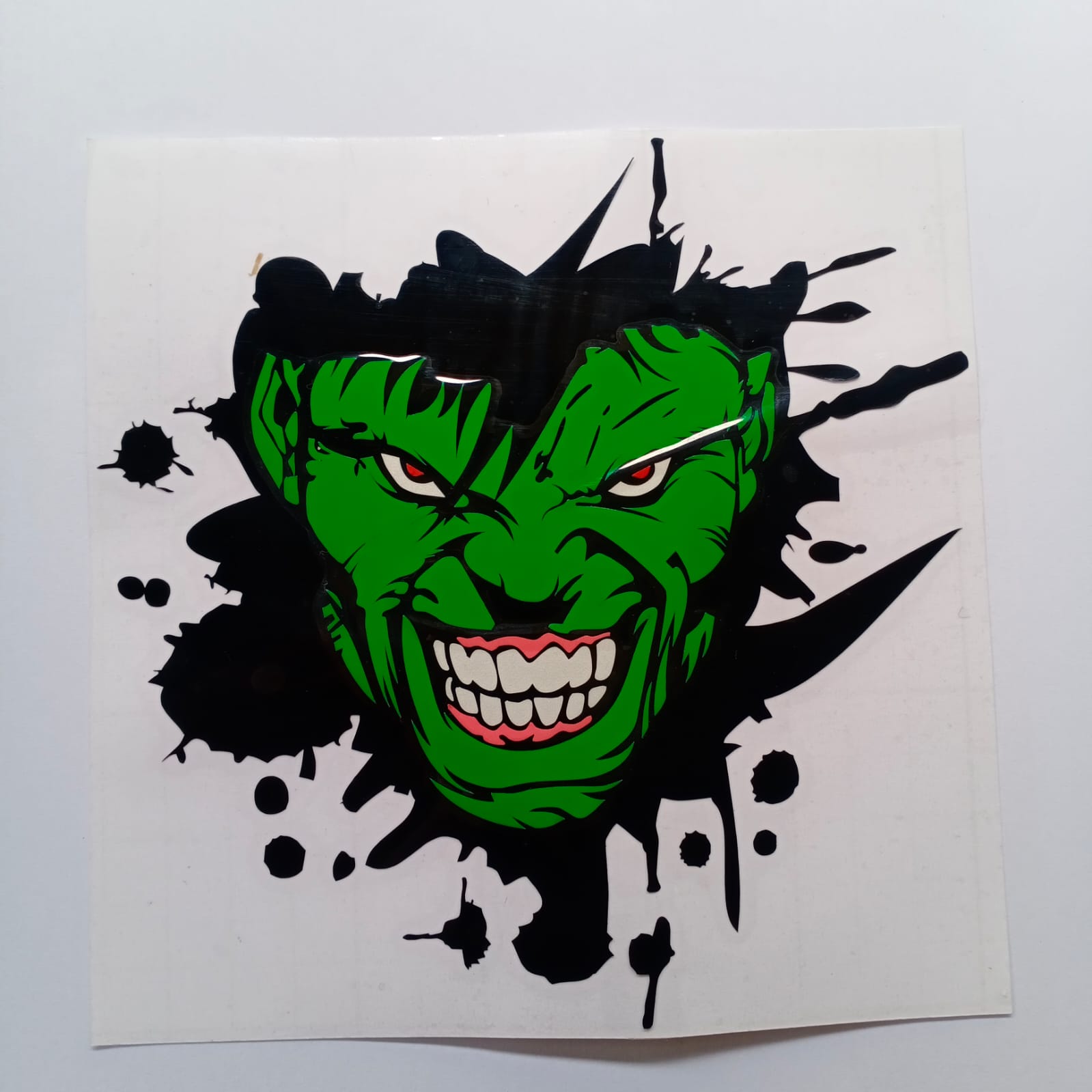 stiker cutting hulk - cutting sticker muka hulk - ukuran 14.5cm x 14 ...