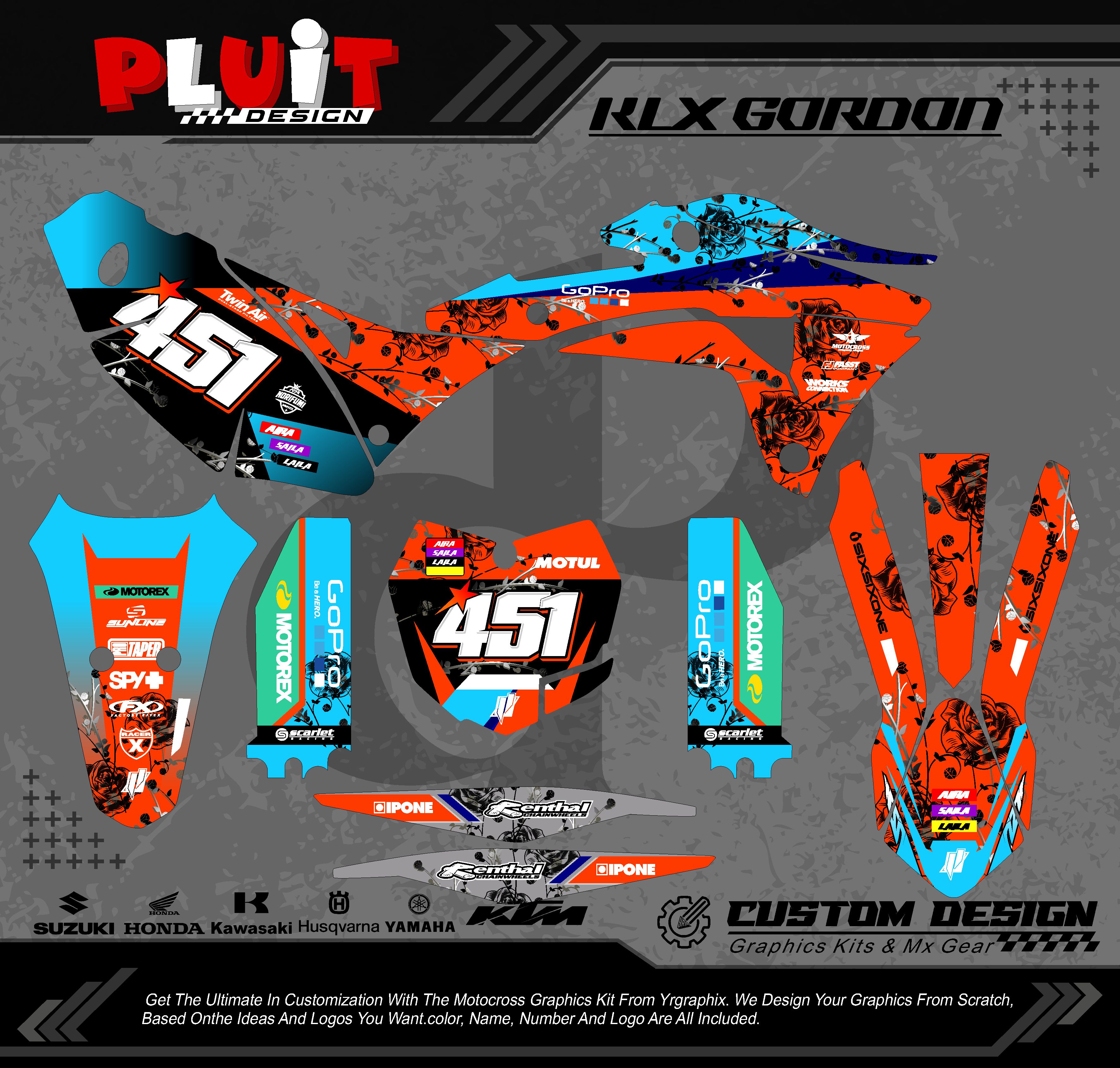 DECAL STICKER KLX GORDON FULL BODY DECAL GORDON DECAL GORDON DECAL ...