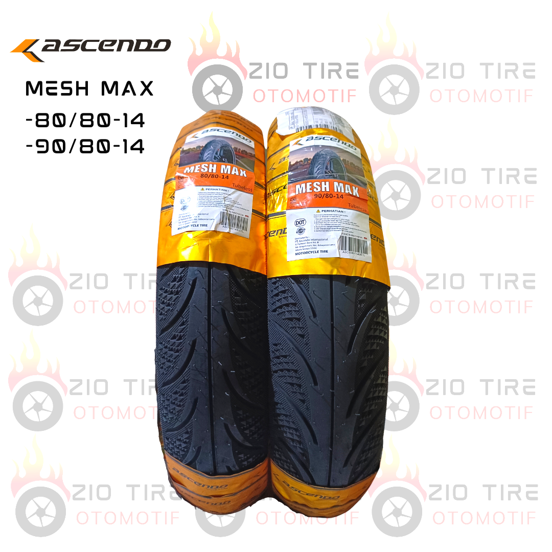 BAN LUAR ASCENDO(SNI) MESH MAX RING 14 TUBELESS 80/80 DAN 90/80 ...