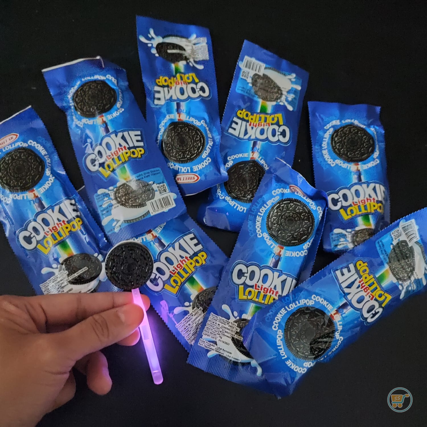 PERMEN LAMPU NEON LOLIPOP NYALA LOLLIPOP TERANG WARNA WARNI CANDY OREO ...