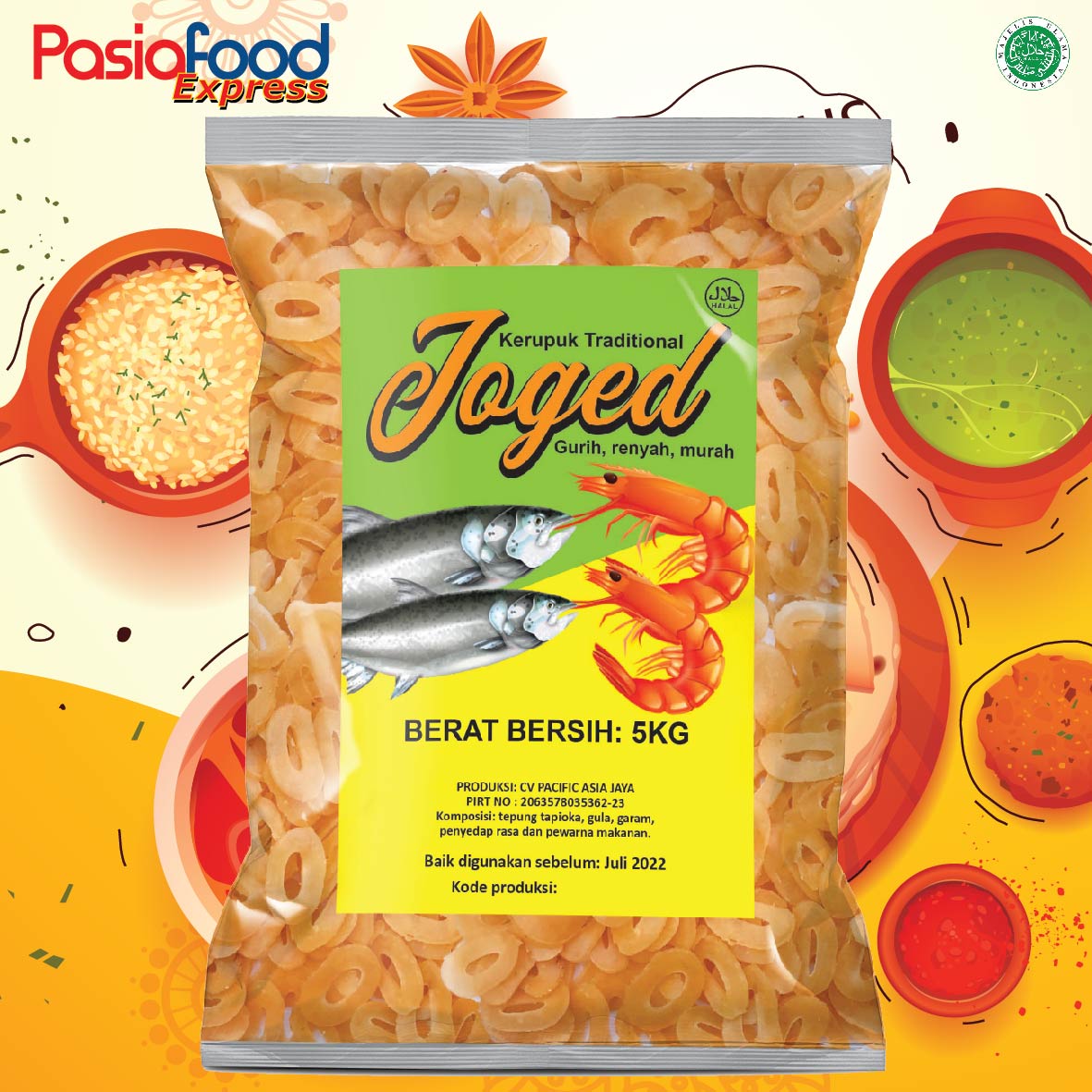Kerupuk Joged Polo Sari Udang khas Sidoarjo (1 bal = 5 kg) siap goreng ...