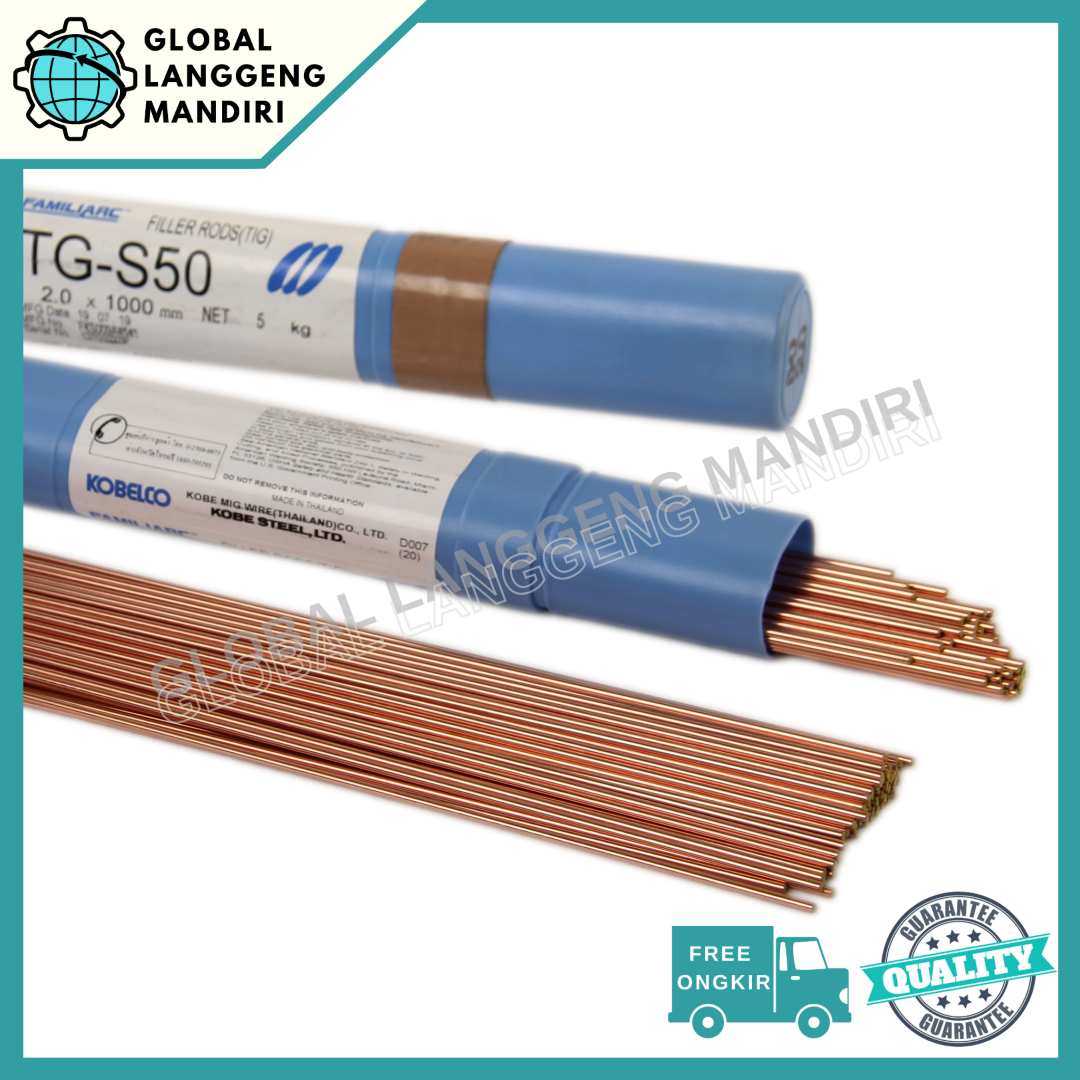 KAWAT LAS TIG ARGON TGS 50 2.0mm (1PAK) KOBESTEEL / KAWAT LAS ARGON ...