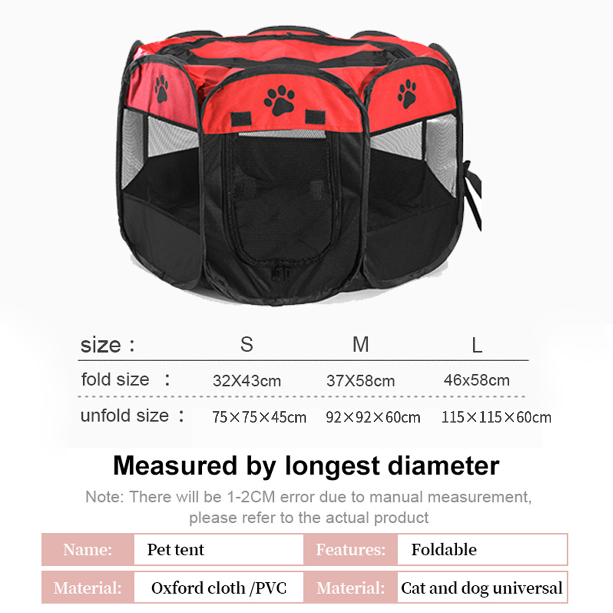 DL Kandang Kucing Besar Tenda Kucing Kandang Lipat Portable Rumah ...