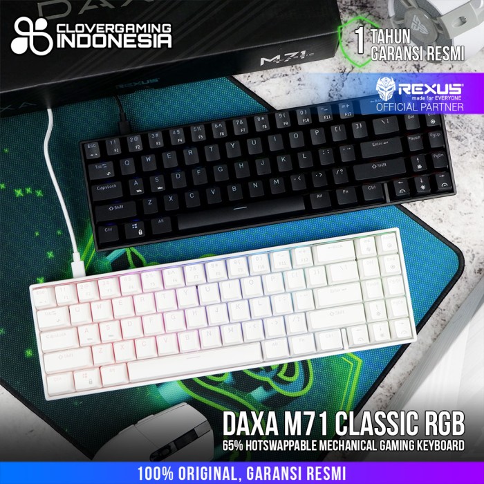 Rexus DAXA M71 Clic RGB HOTSWAP Mechanical Gaming Keyboard M 71 ...