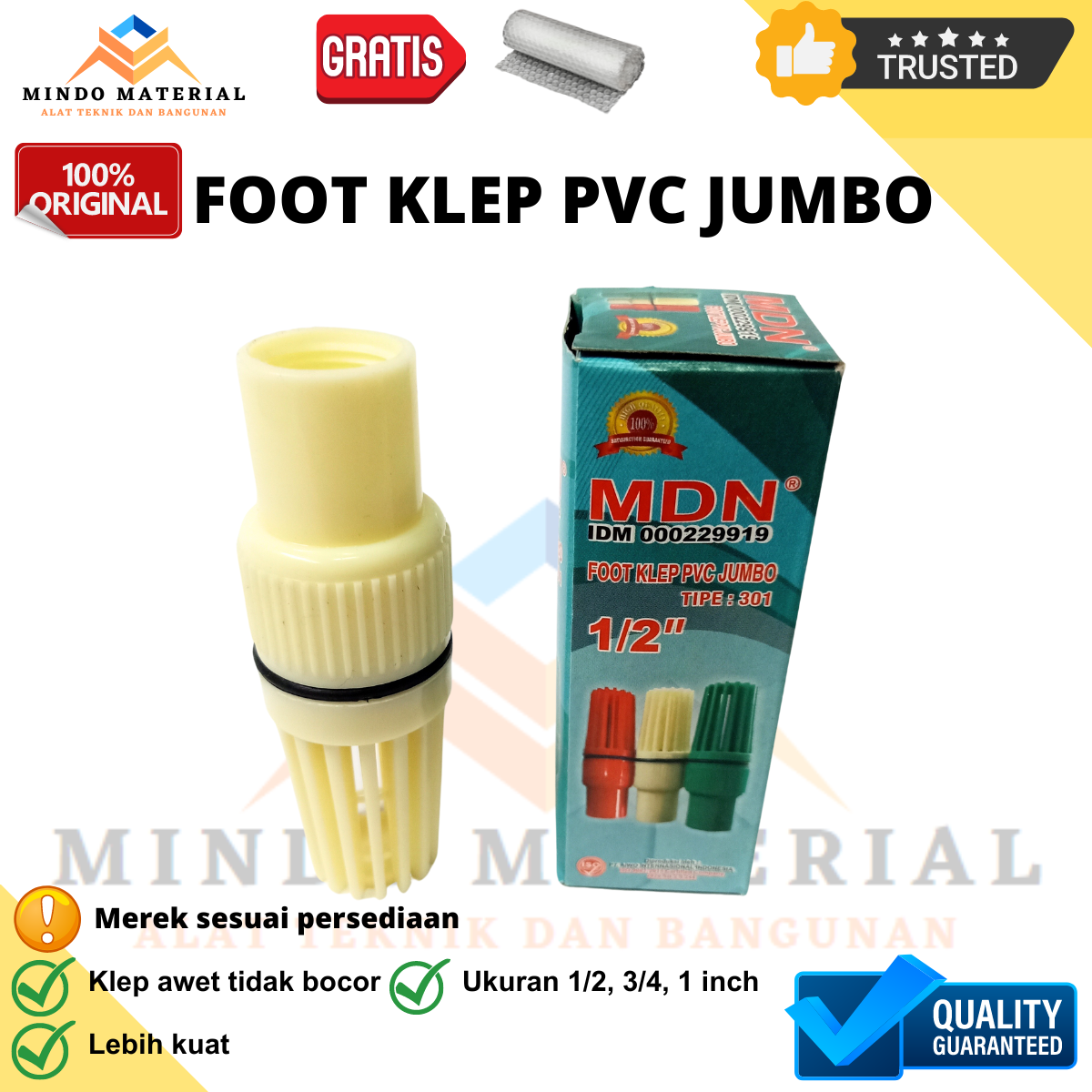 Foot Klep PVC Jumbo 1/2 3/4 1 Inch | Lazada Indonesia