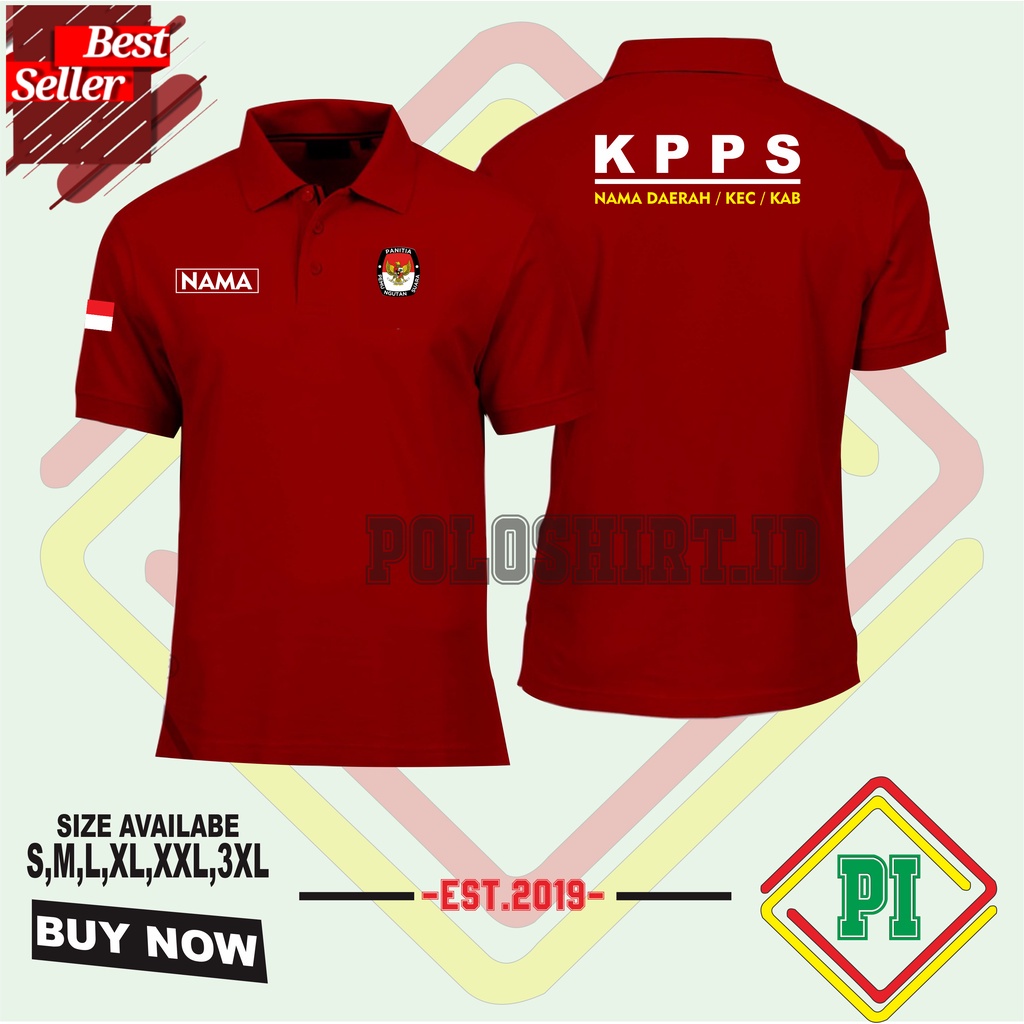 Poloshirt Kaos Kerah KPPS Fee Nama & Daerah / Kaos Kerah KPPS BISA COD ...