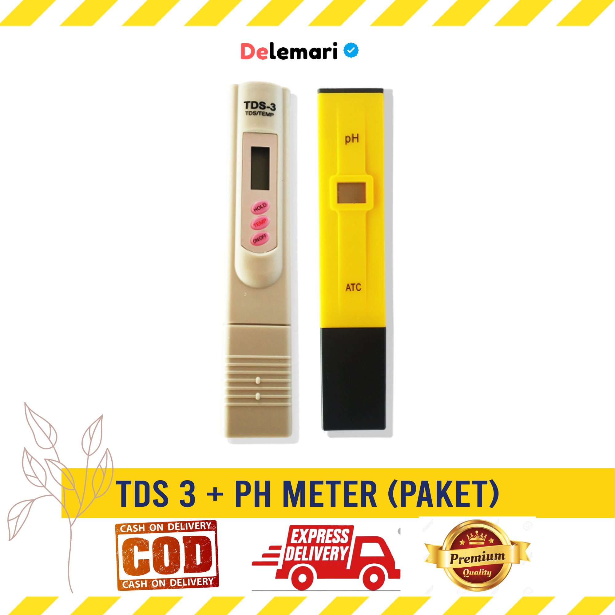 PH Meter dan TDS Meter (PAKET) TDS dan TDS-3 PH Meter PH Tester PH ...