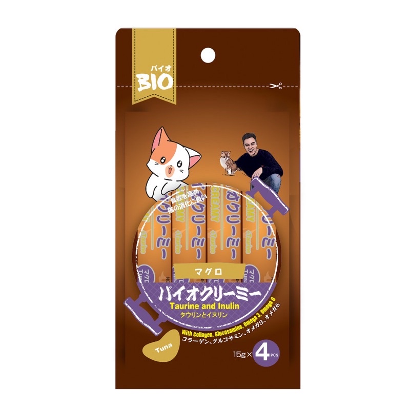 BIO CREAMY CAT TREAT baim wong SNACK CEMILAN KUCING BASAH meo creamy ...