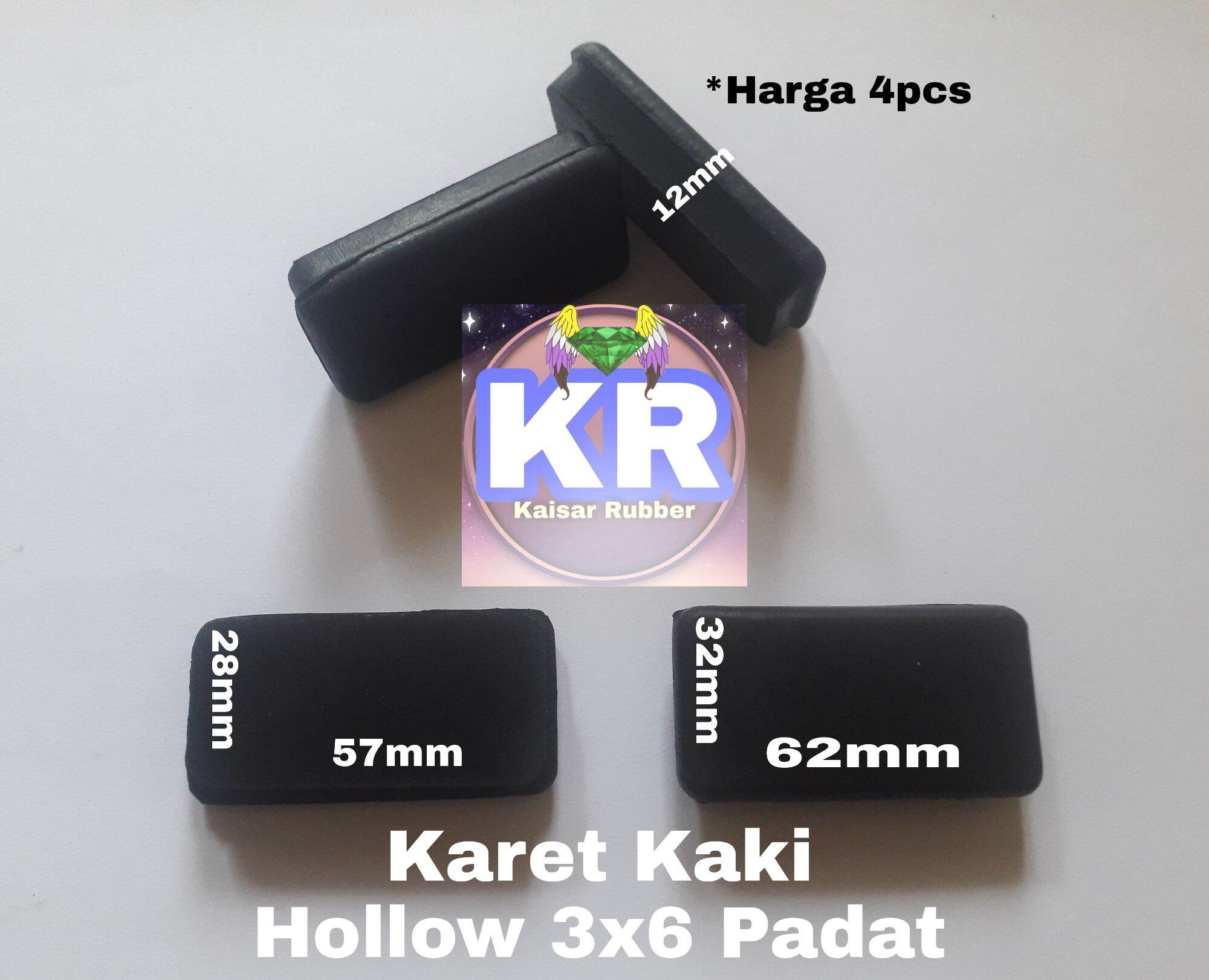 Karet Kaki Hollow 3x6 Padat Tutup Kursi Meja Rak Besi Pipa Besi Baja Sepatu Hollow Harga 4pcs ...