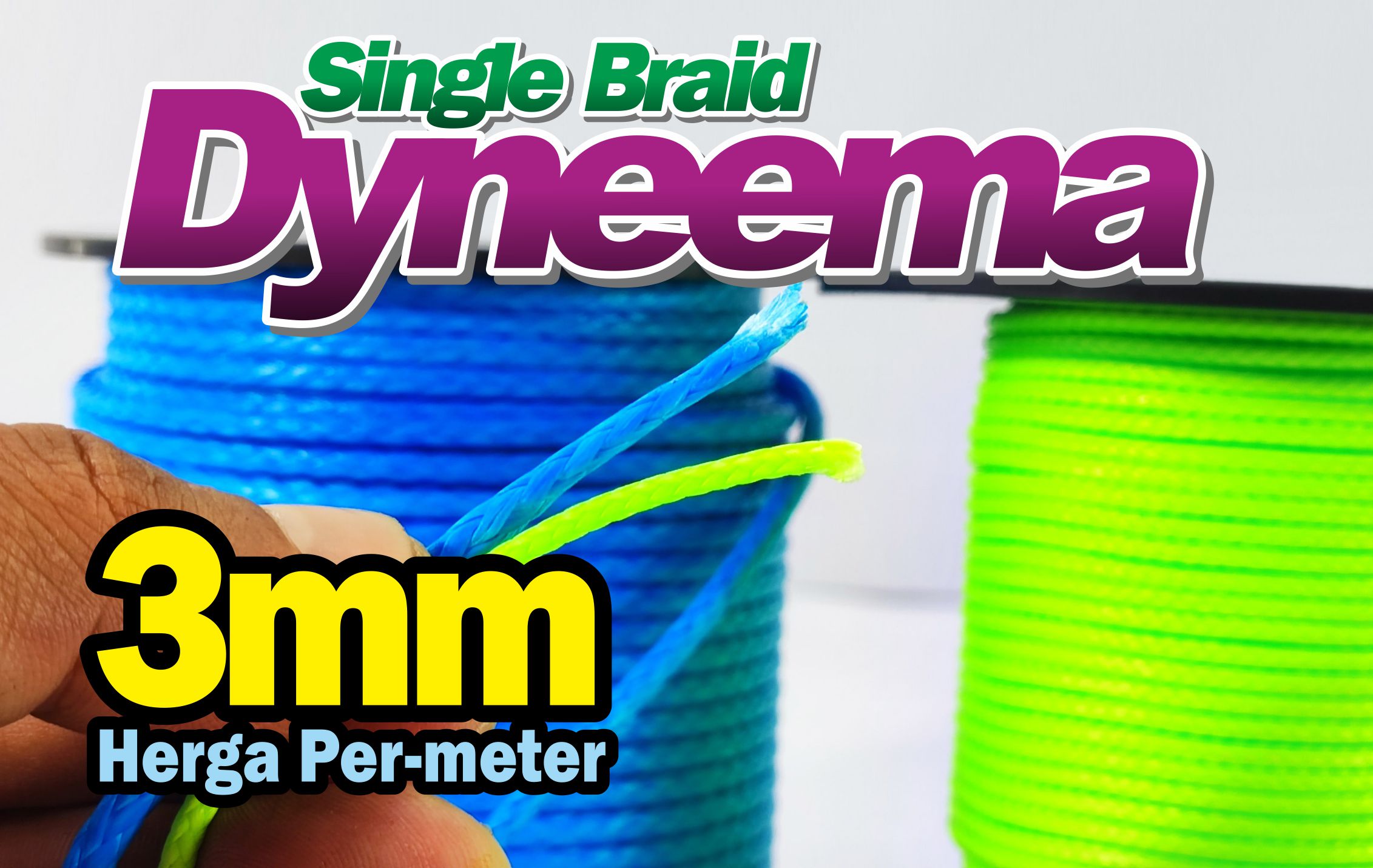 Dyneema 3MM Single Braid PE spectra Line tali untuk wishbone di panah ikan Speargun kuat dan ...