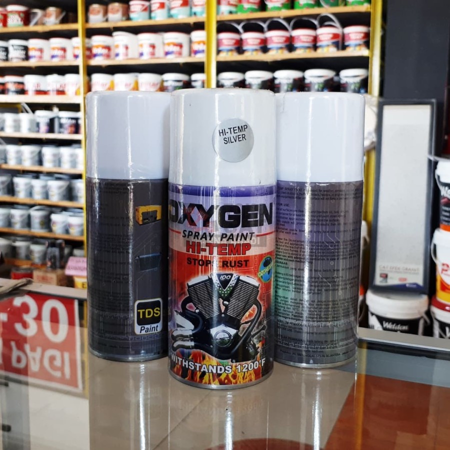 CAT PILOK SEMPROT BOTOL SPRAY OXYGEN HI TEMP TAHAN PANAS WARNA SILVER ...
