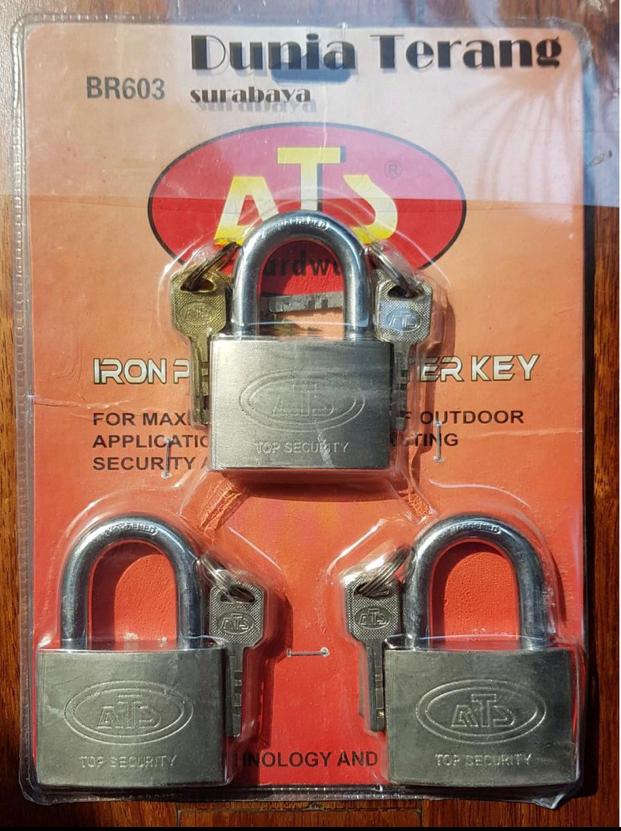 ATS Gembok Putih Master Key ukuran 60mm isi 3pcs / Iron Padlock 60 mm ...