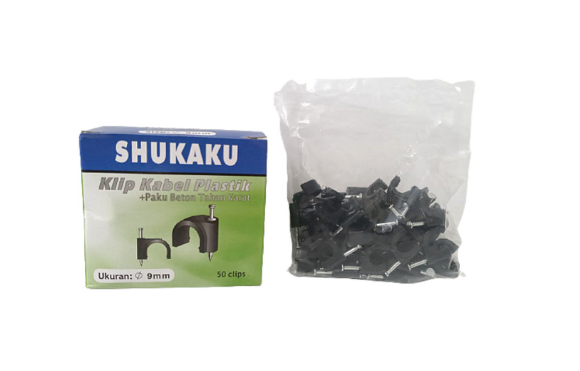 9mm HITAM Klem Kabel / Clamp Kabel / Klem Shukaku / Kabel Clips Shukaku ...