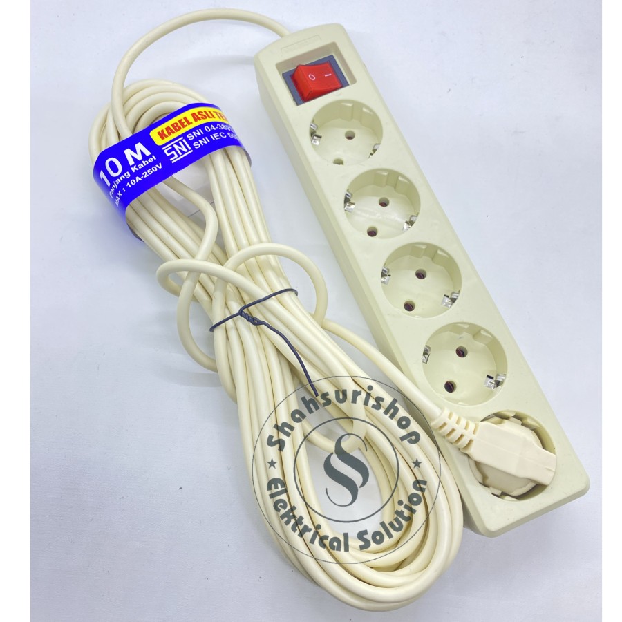 STOP KONTAK EXTENSION 5 LUBANG 10 METER TERMINAL COLOKAN MURAH SNI ...