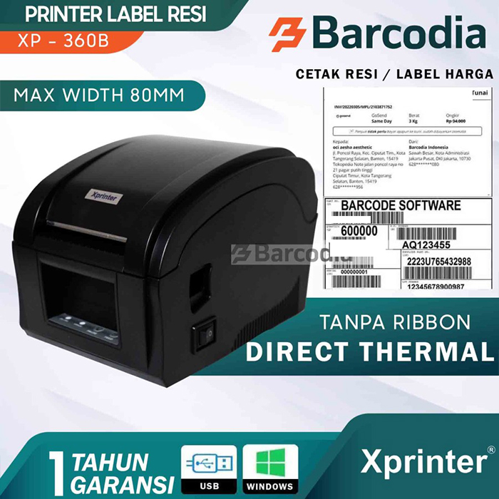 Printer Barcode Thermal Label Printer IWARE IW-360B USB 80MM | Lazada ...